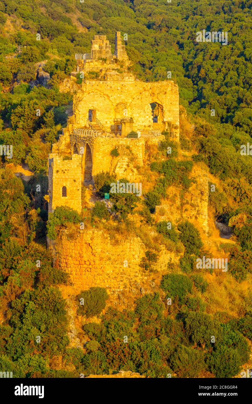 View of the Montfort Fortress, crusader castle in Northern Israel Stock ...