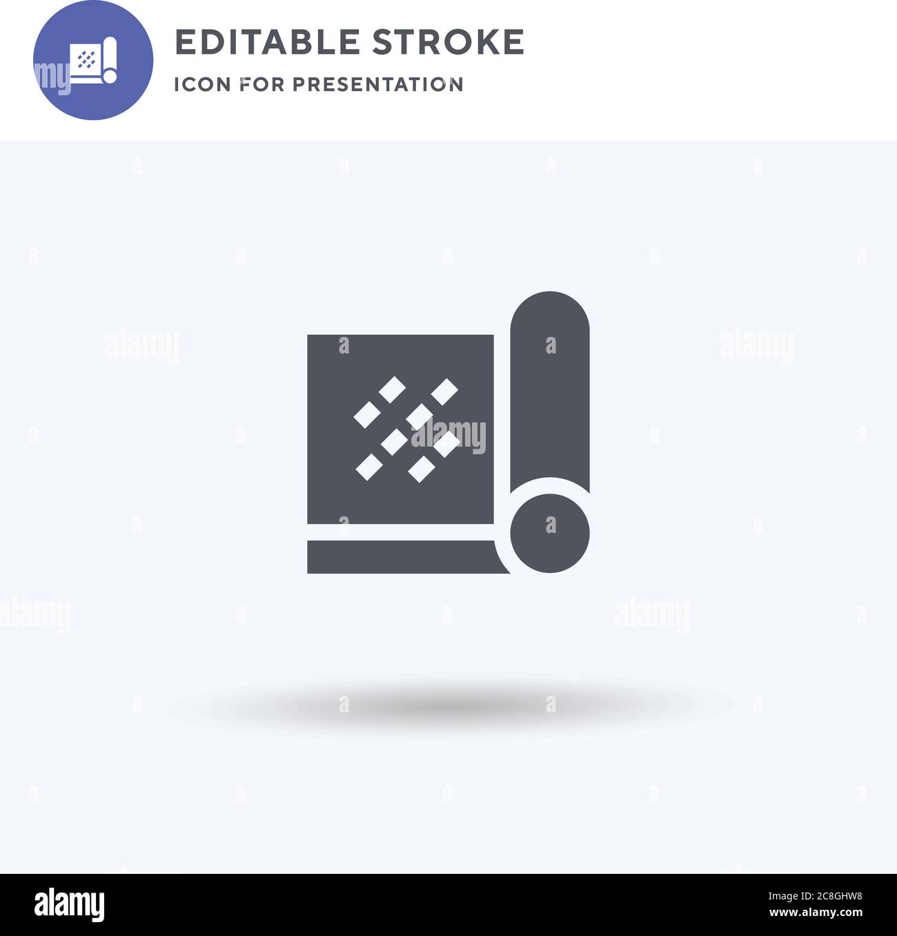 Mat icon vector, filled flat sign, solid pictogram isolated on white ...