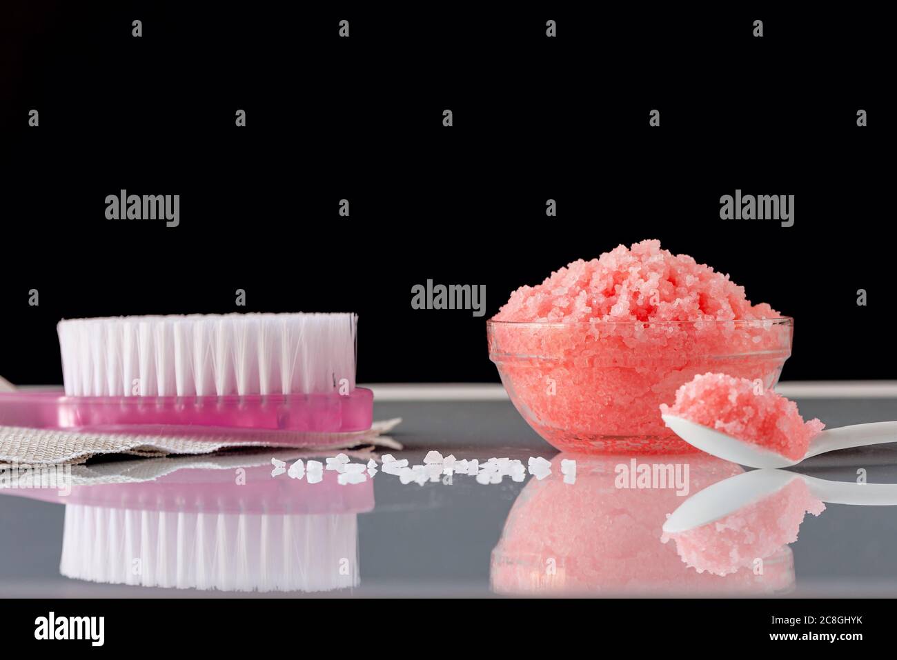 Natural ingredients body scrab in the jars Stock Photo - Alamy