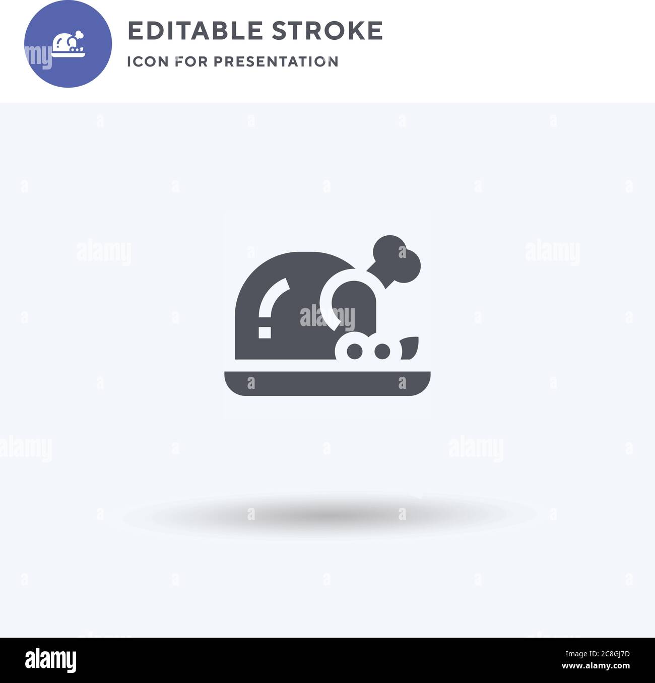 Chicken icon vector, filled flat sign, solid pictogram isolated on ...