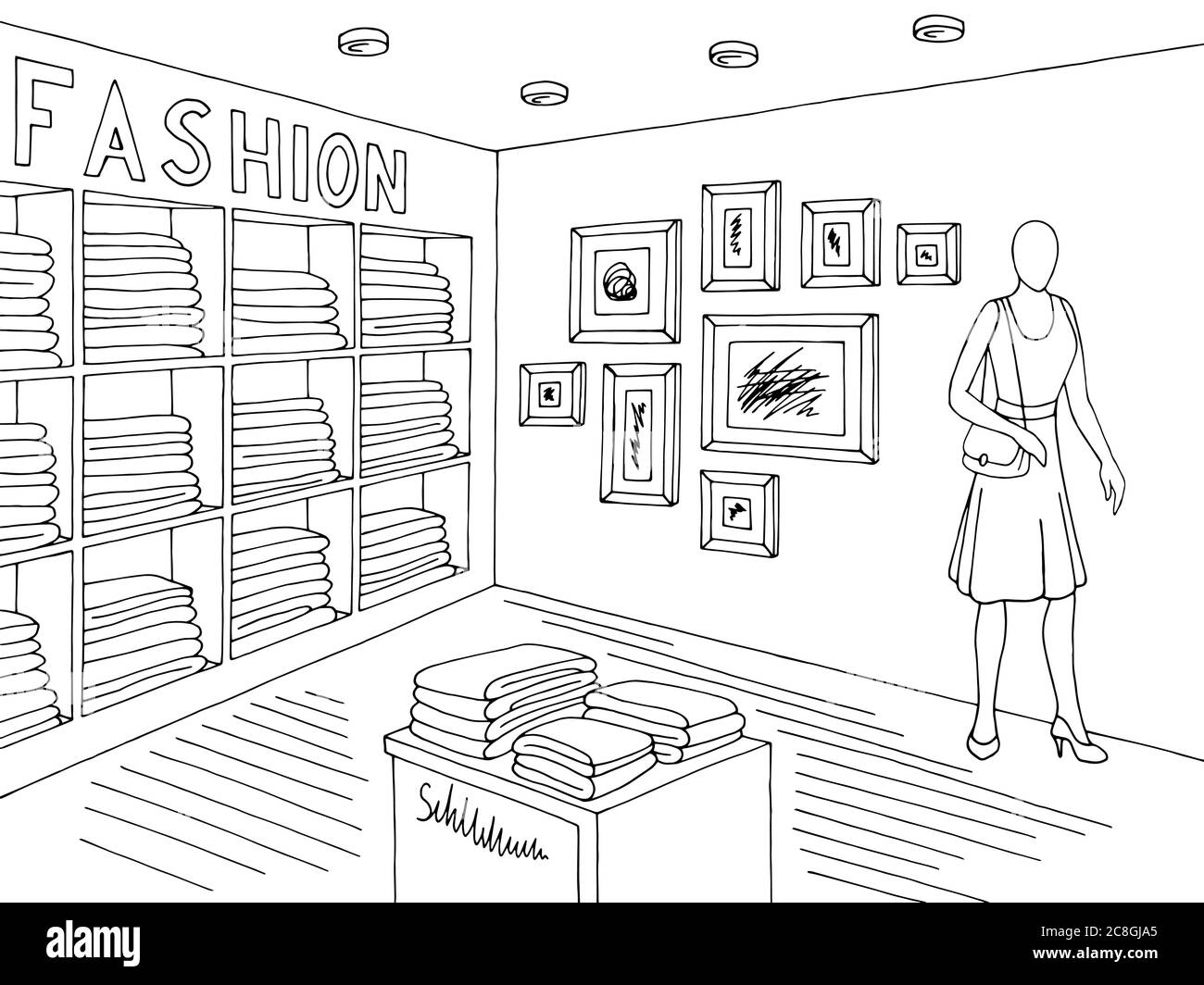 Shop Interior Drawing