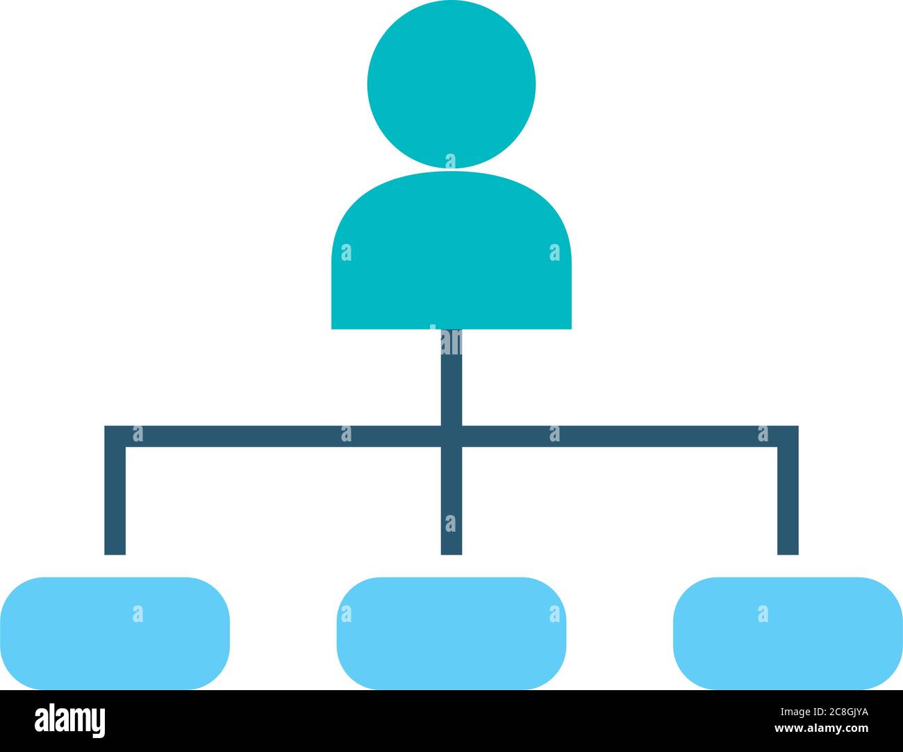 person and Concept Mapping icon over white background, flat style ...
