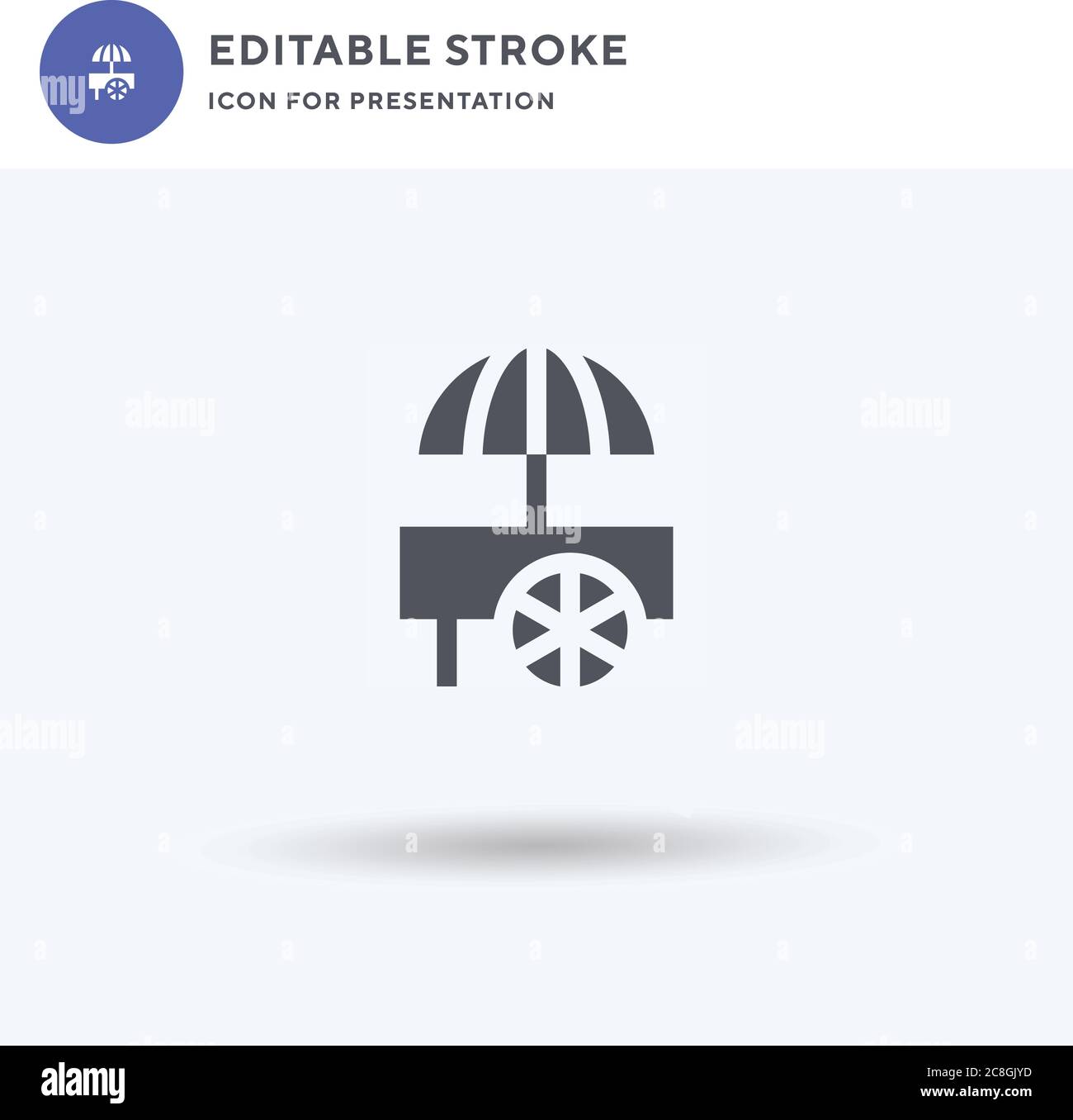 Food Cart icon vector, filled flat sign, solid pictogram isolated on ...
