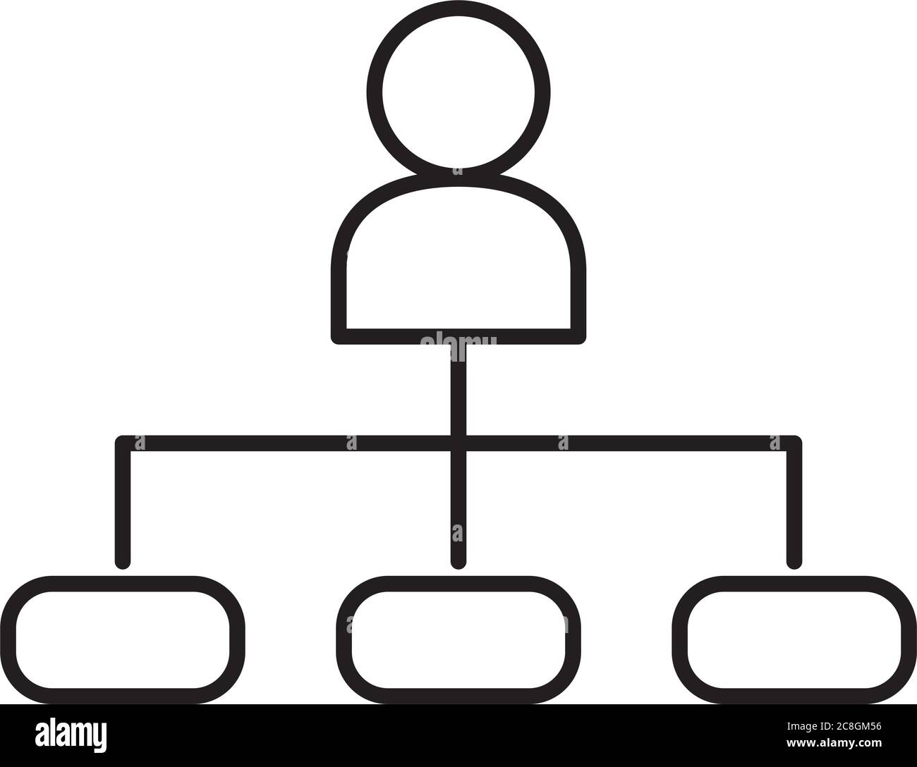 person and Concept Mapping icon over white background, line style ...