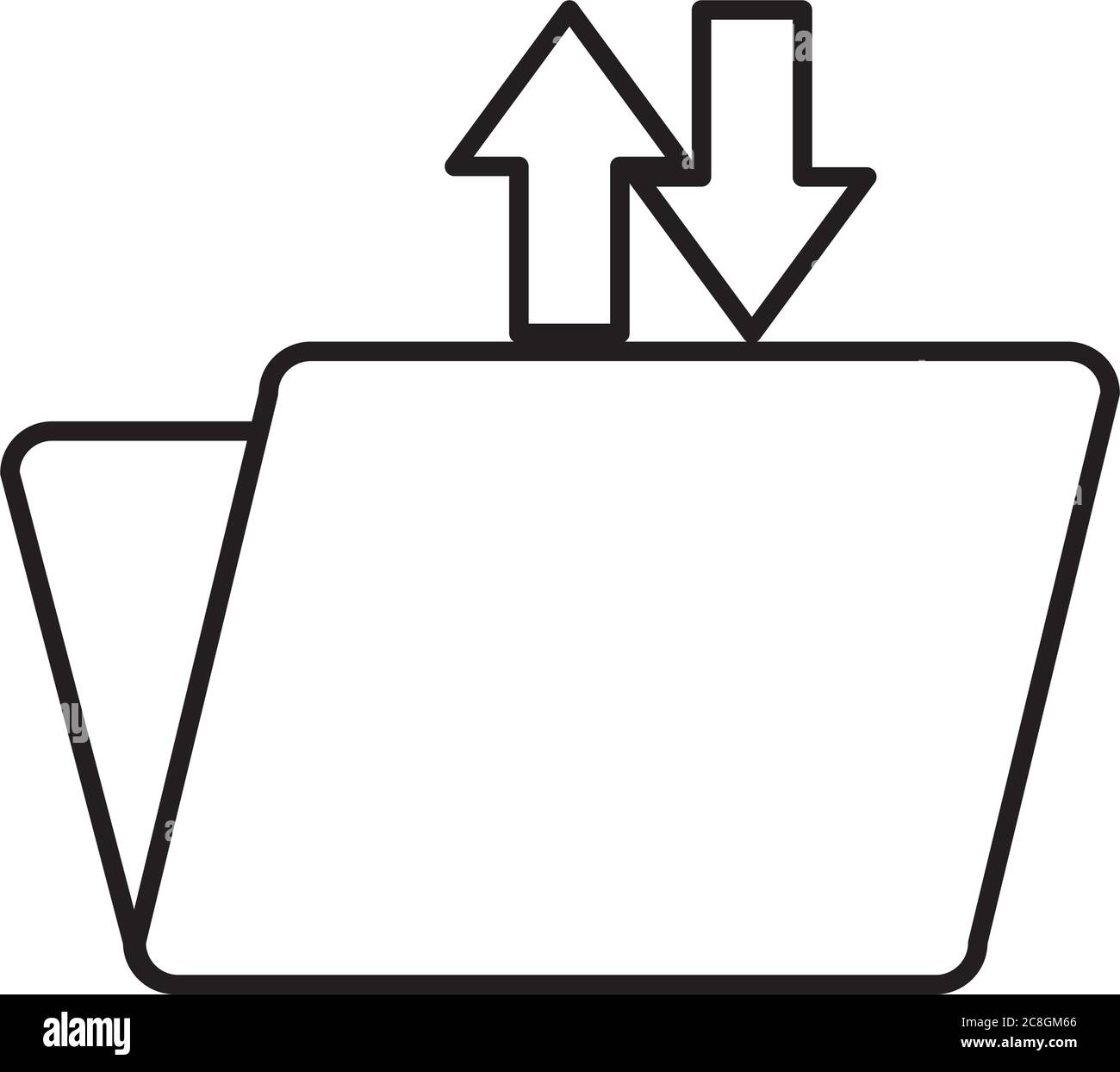 folder document with upload and download arrows icon, line style ...