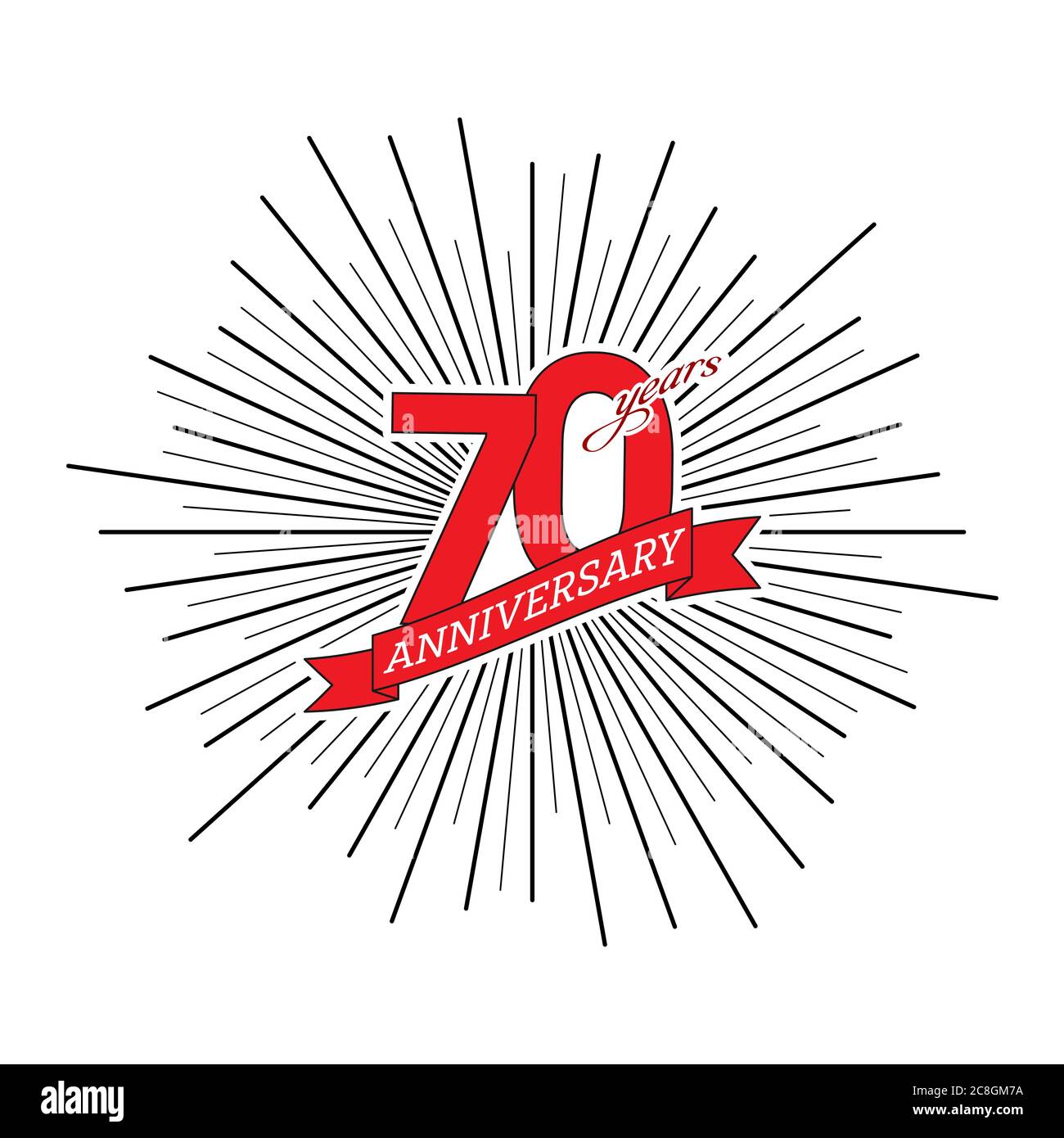 Congratulations on the 70 years anniversary. Editable vector ...