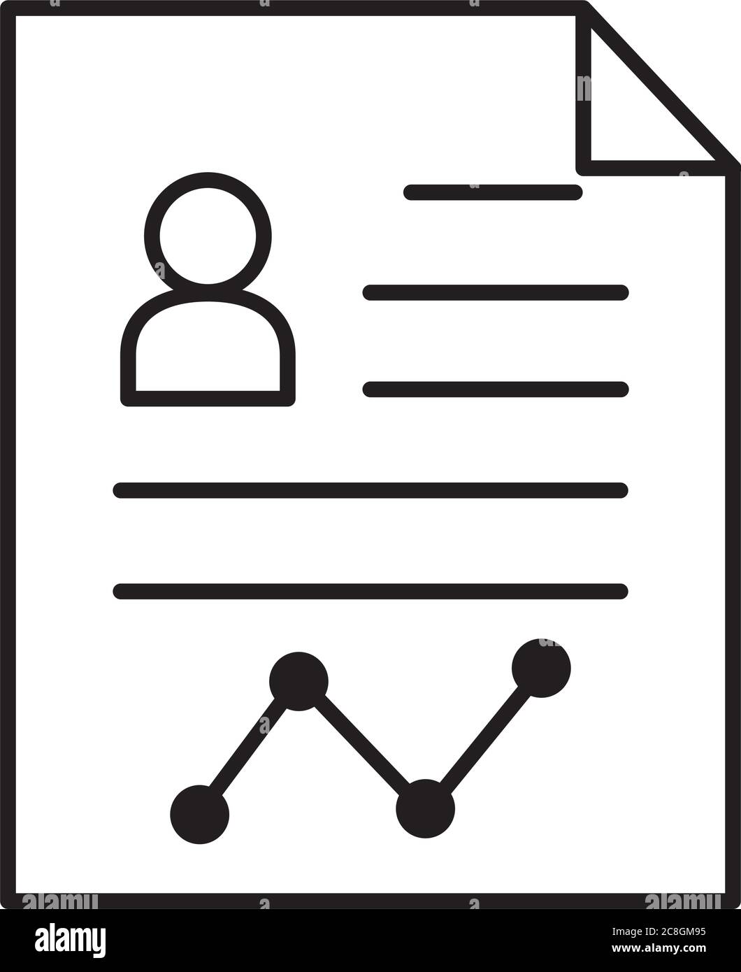 Cv document with avatar person and graphic chart over white background ...