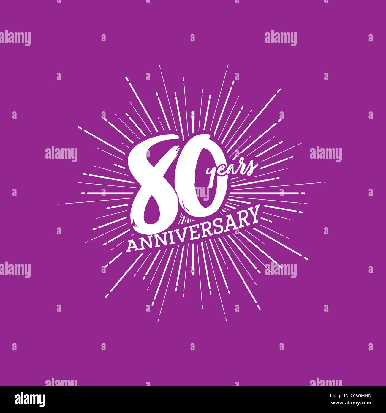 Congratulations on the 80 years anniversary. Editable vector ...