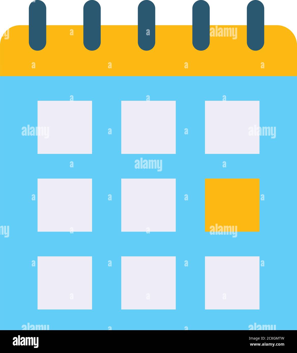 calendar planner icon over white background, flat style, vector ...