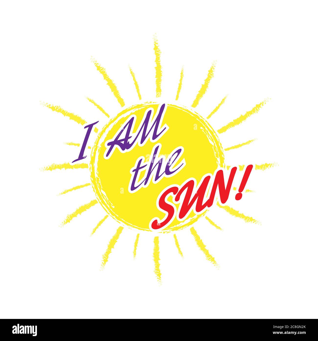 Stylized inscription I am the SUN. Vector illustration for banners ...