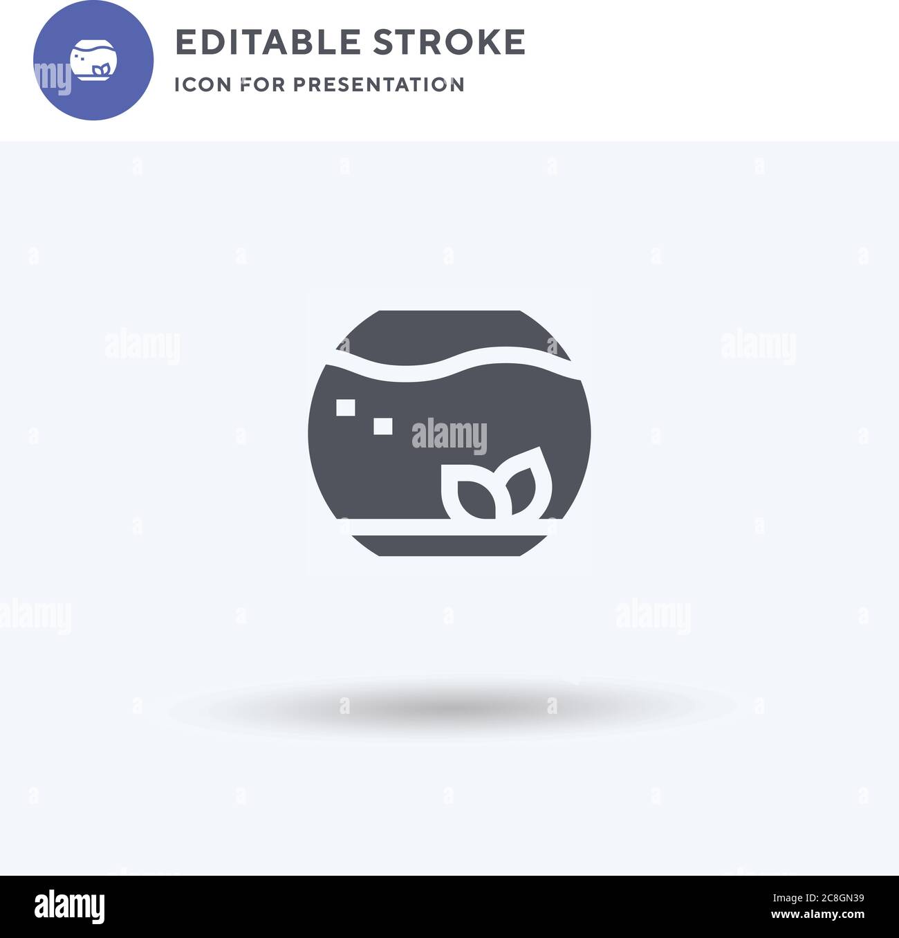 Fish Bowl icon vector, filled flat sign, solid pictogram isolated on ...