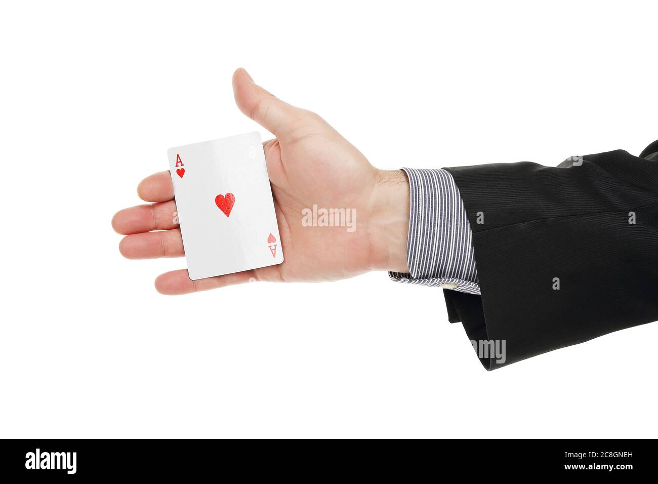 male hand with ace card isolated on white Stock Photo - Alamy