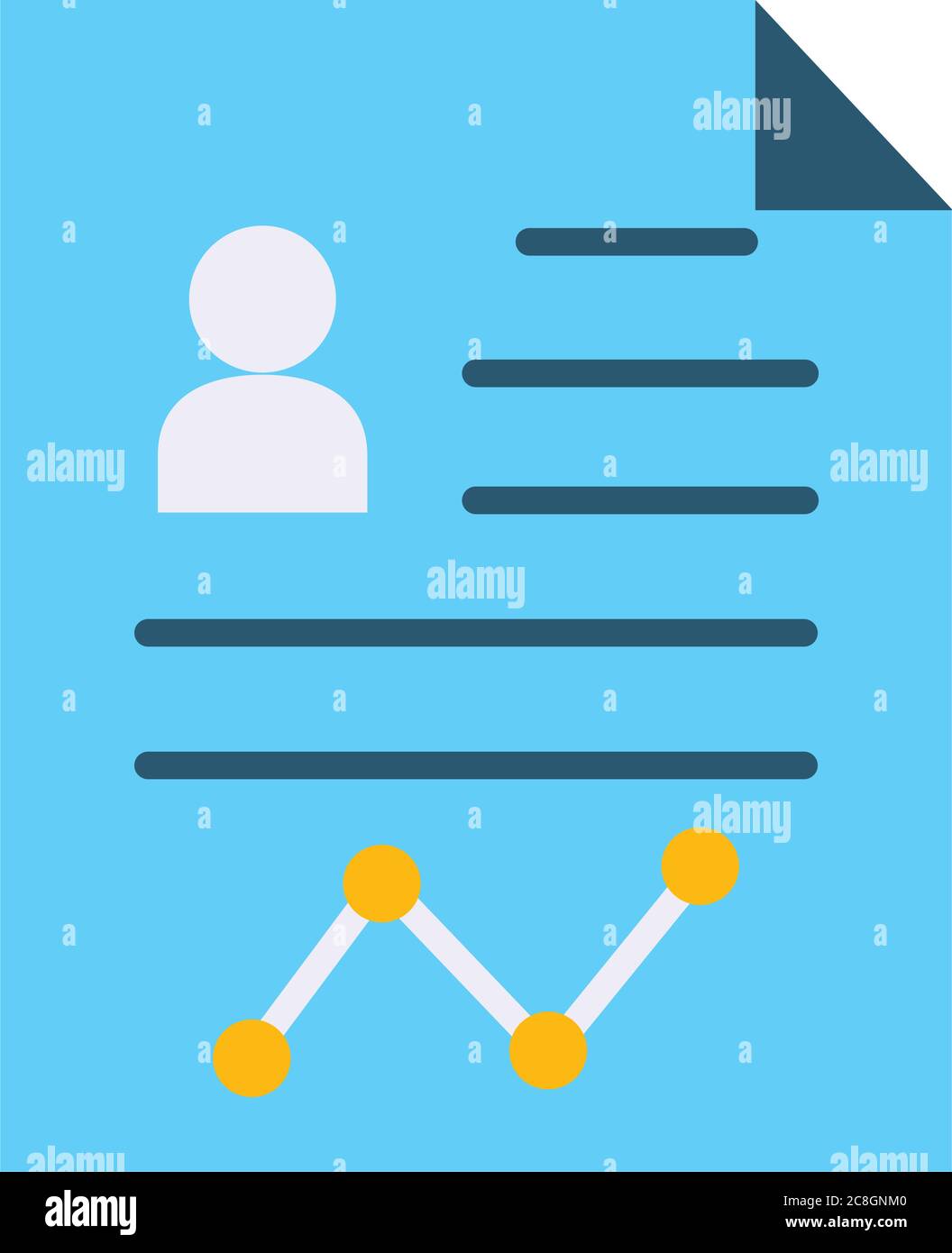 Cv document with avatar person and graphic chart over white background ...