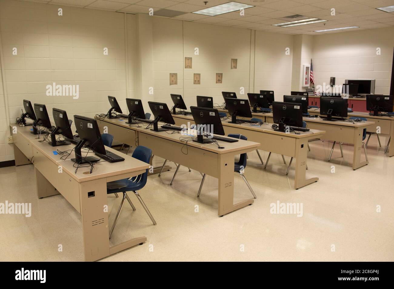 Canton, GA, USA. 24th July, 2020. Empty computer classroom at Sequoyah ...