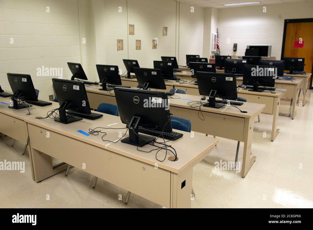 Canton, GA, USA. 24th July, 2020. Empty computer classroom at Sequoyah ...