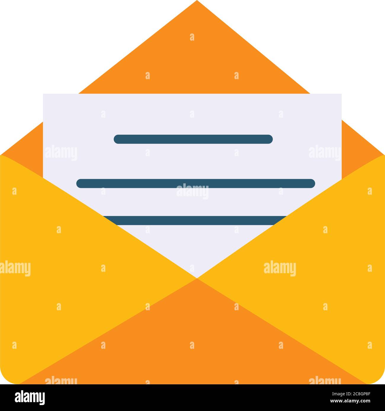 document in envelope icon over white background, flat style, vector ...