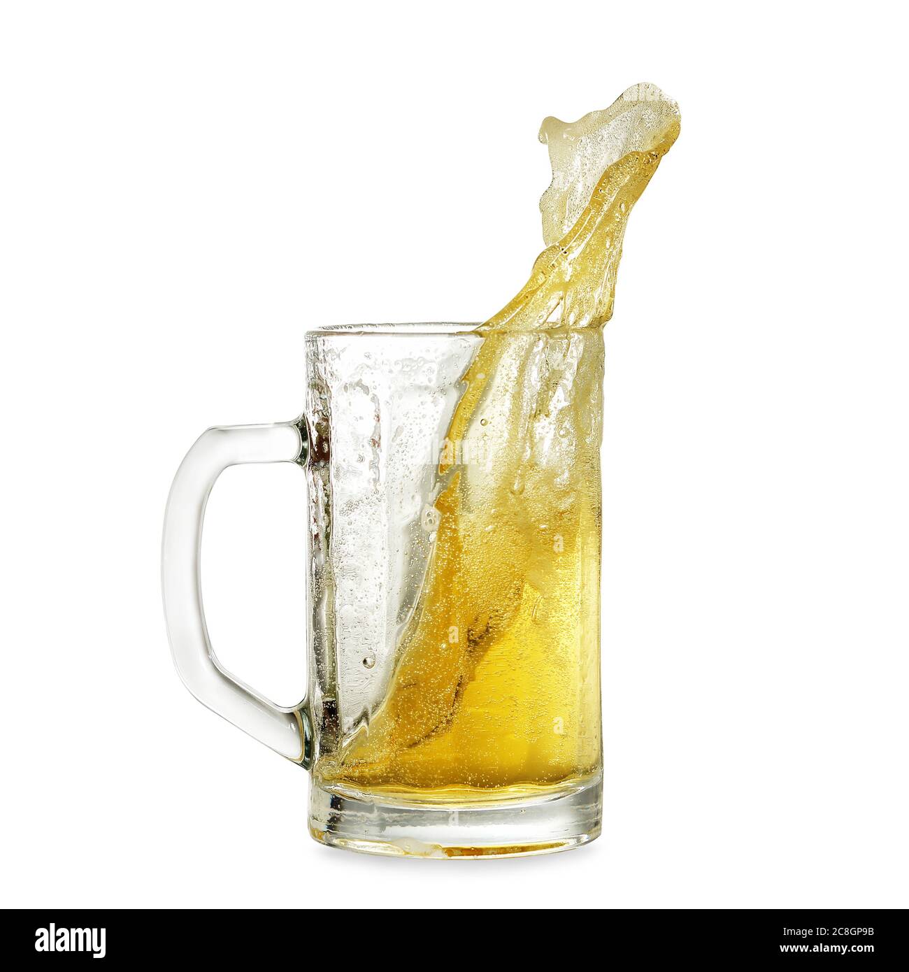 glass and beer splash isolated on white Stock Photo - Alamy