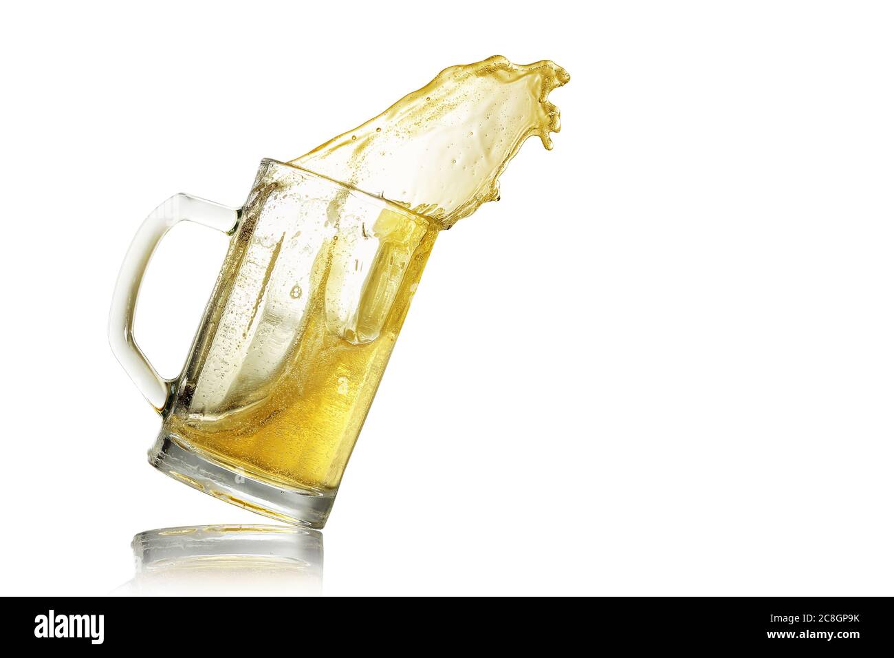 glass and beer splash isolated on white Stock Photo - Alamy