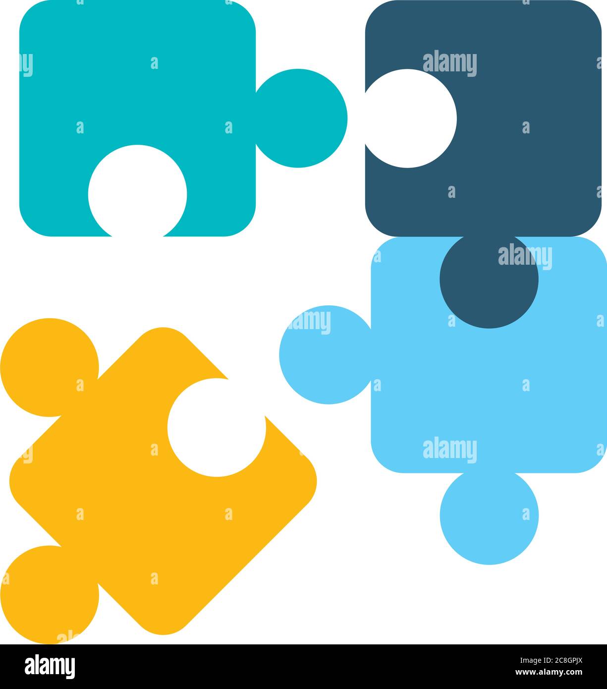 jigsaw puzzles icon over white background, flat style, vector ...