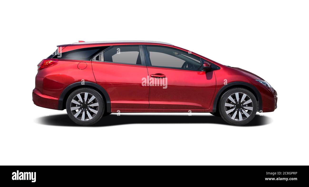 Japanese station wagon car side view isolated on white background Stock ...