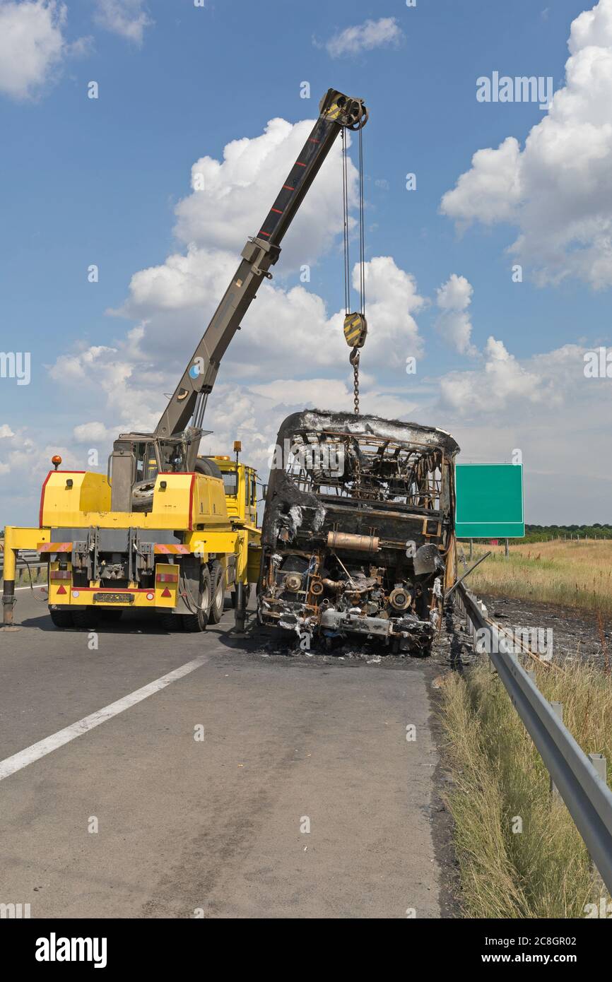 Bus fire recovery hi-res stock photography and images - Alamy