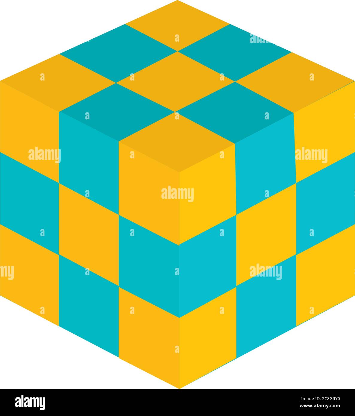 strategy cube icon over white background, flat style, vector ...