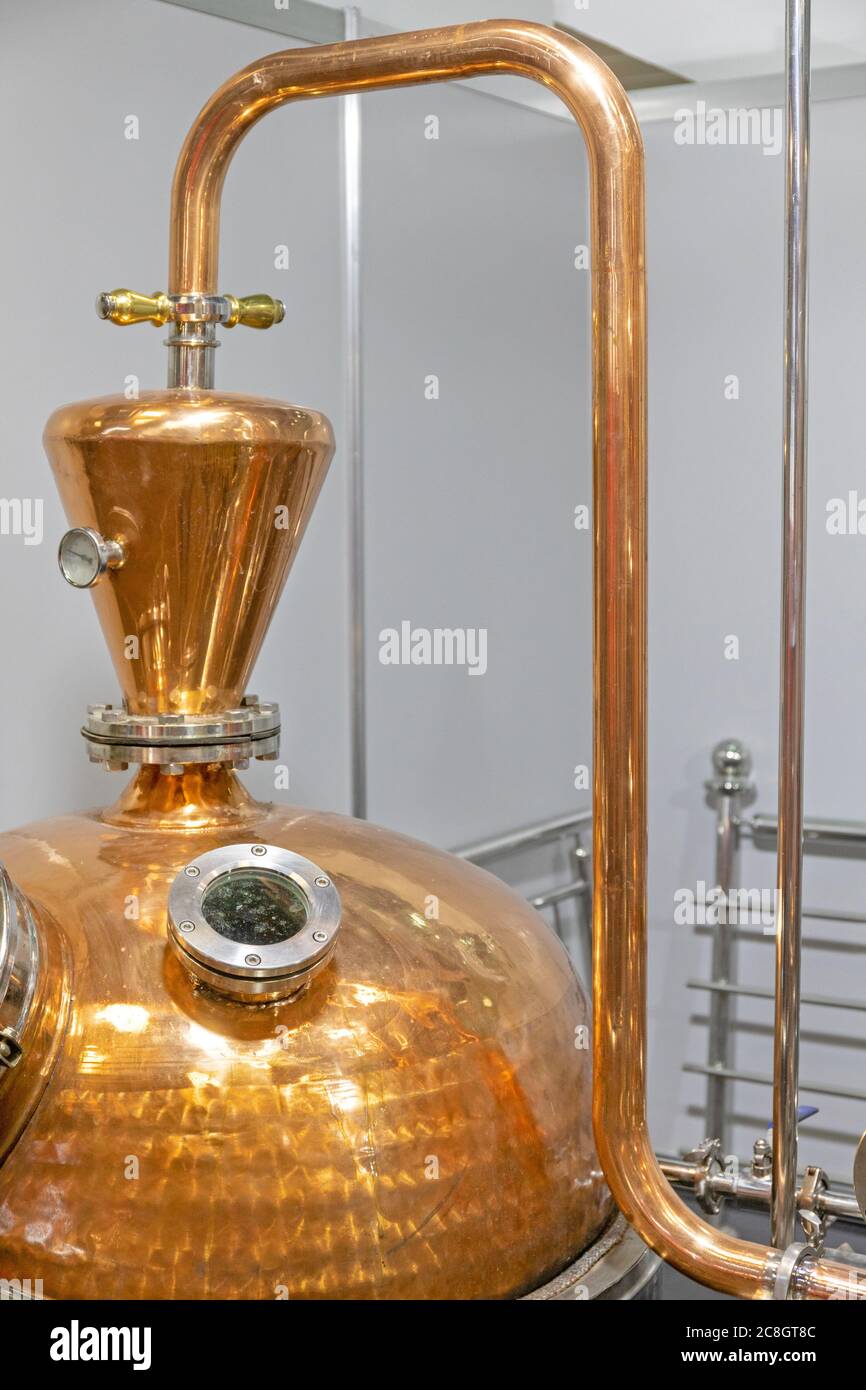 Classic Copper Distilling Alcohol Still Brewery Equipment Stock Photo ...