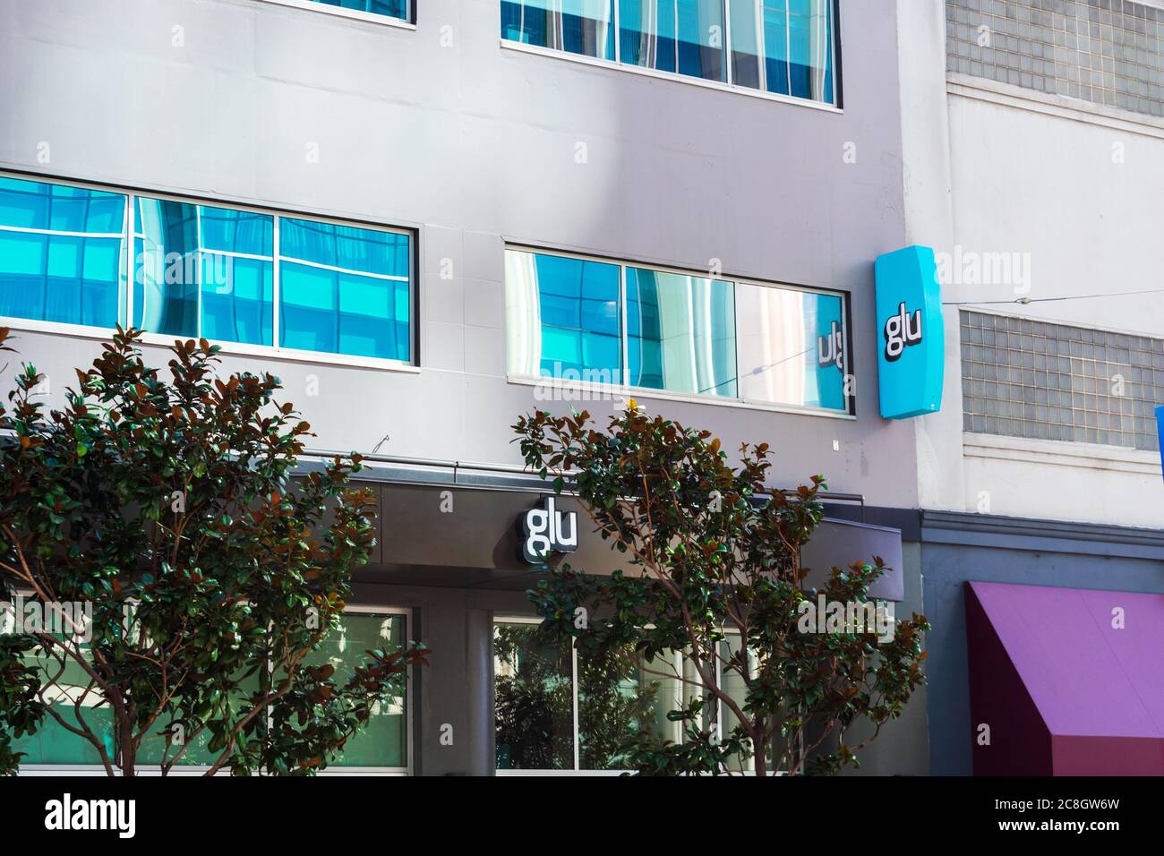 Glu logo at Glu Headquarters. Glu Mobile Inc. is an American developer ...