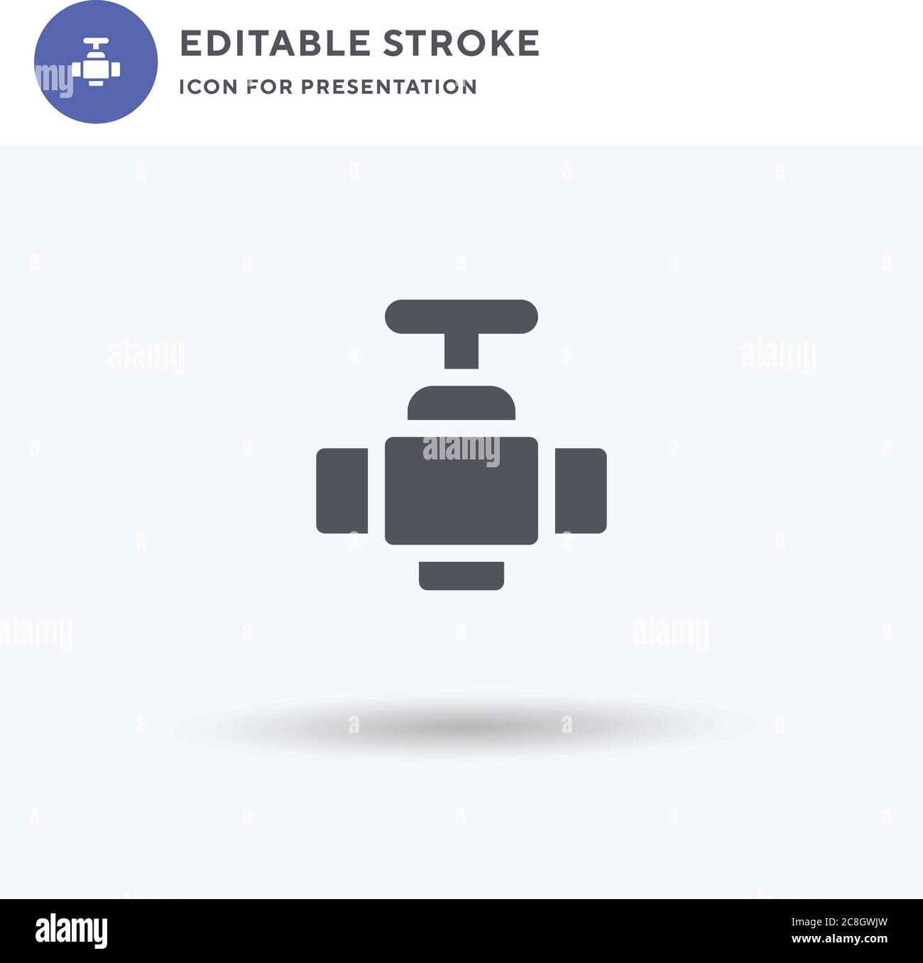 Valve icon vector, filled flat sign, solid pictogram isolated on white ...