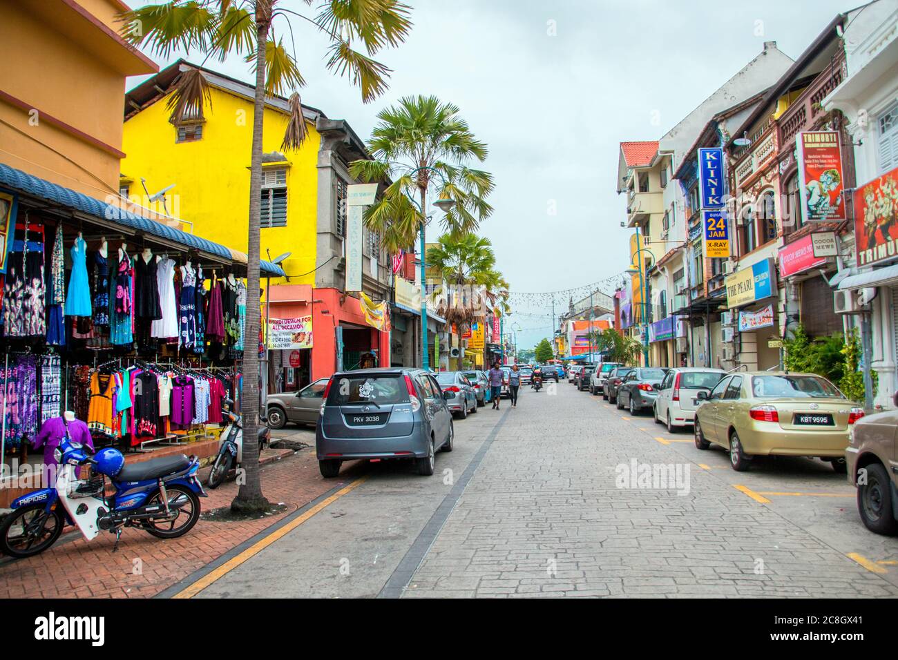 shops in the market at little india street,george town,penang,malaysia ...