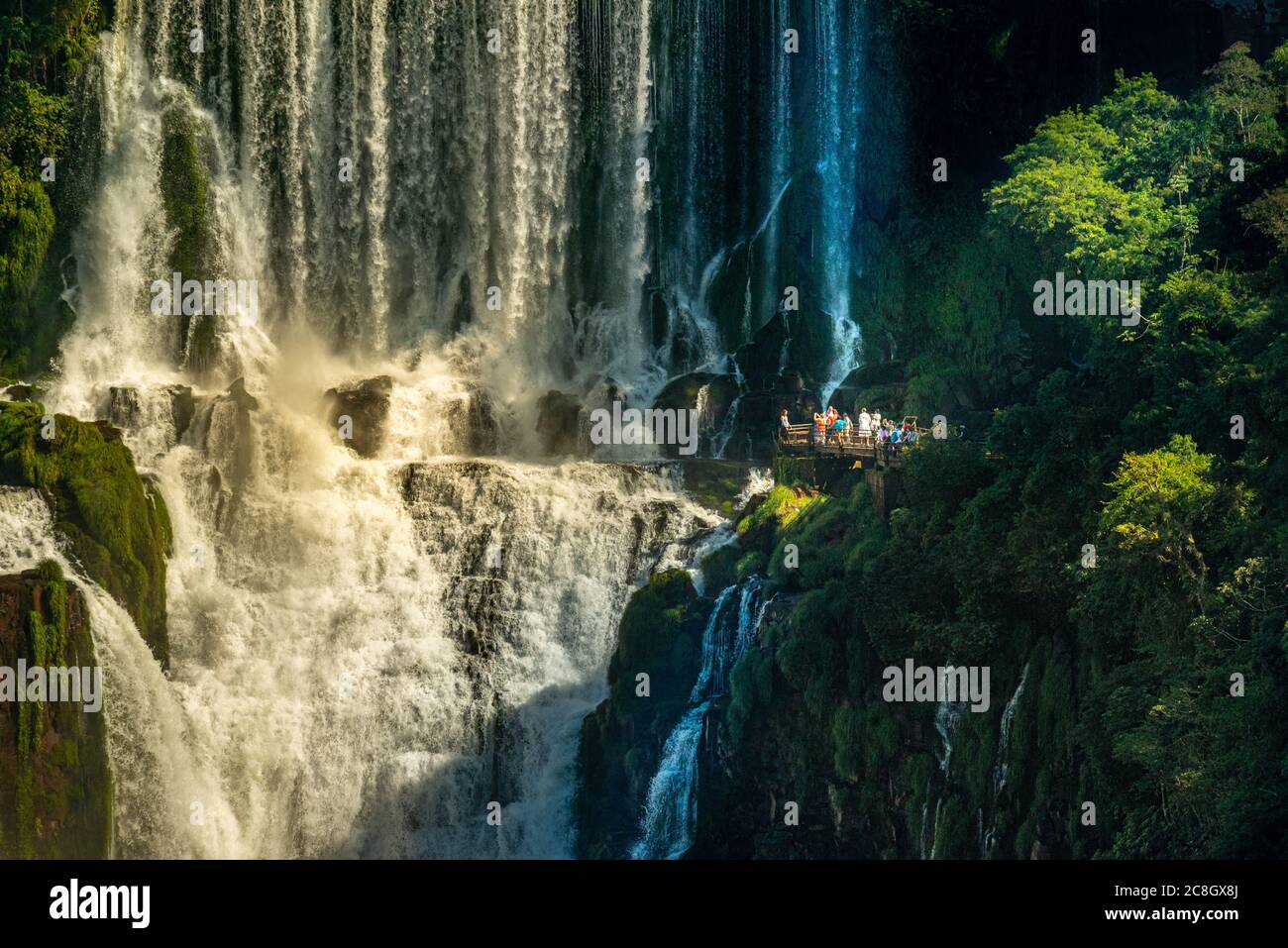 Iguacu falls, located on the border of Brazil and Argentina, it is ...