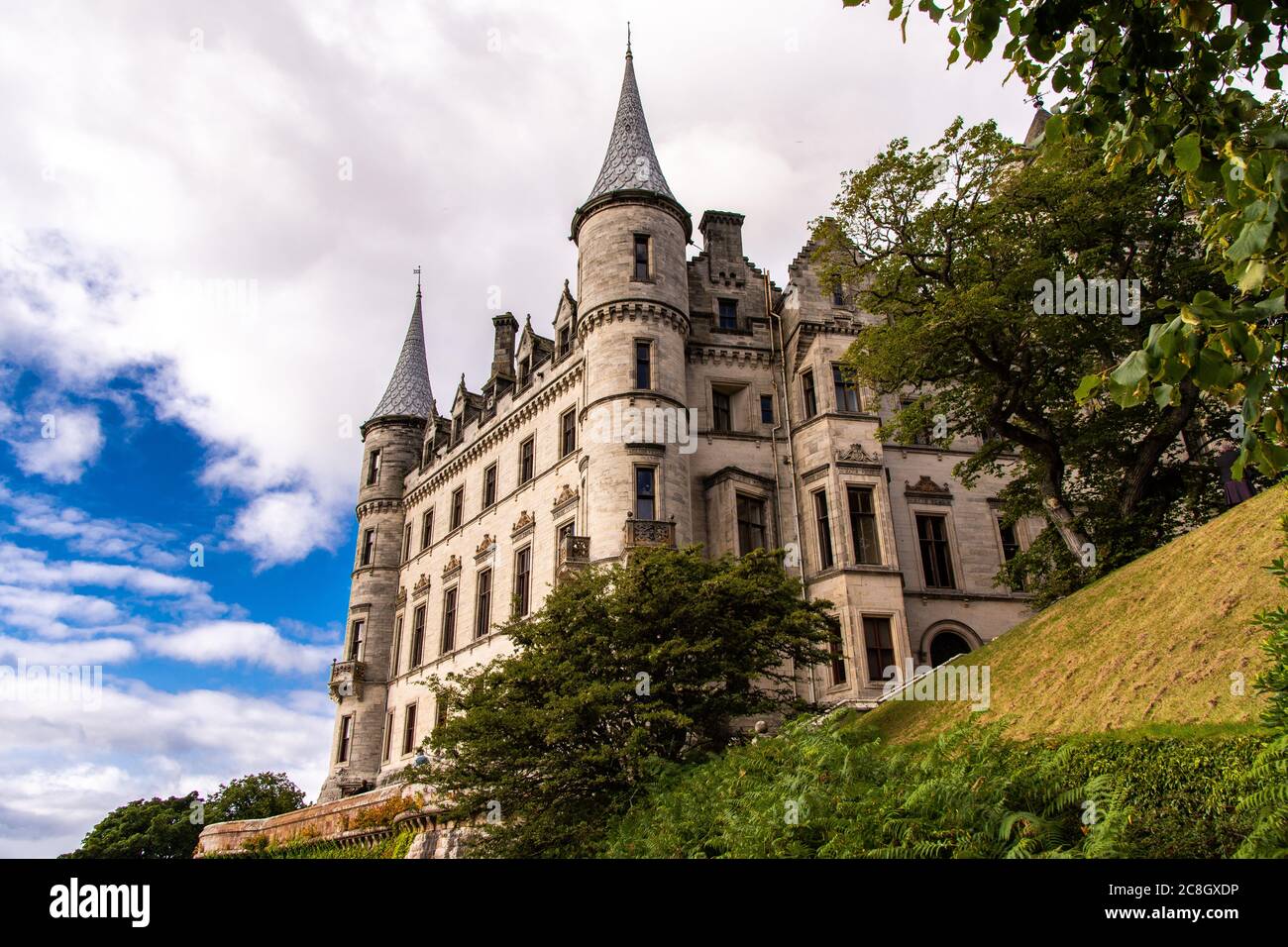 View of the beautiful Dunrobin Castle in Golspie. Dunrobin Castle is ...
