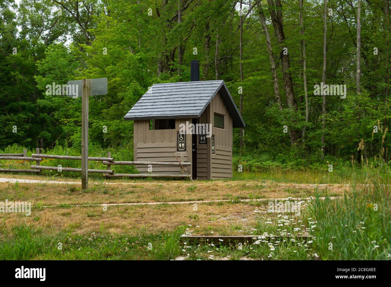 Restroom facility in the State Park. Huron Manistee National Forest ...