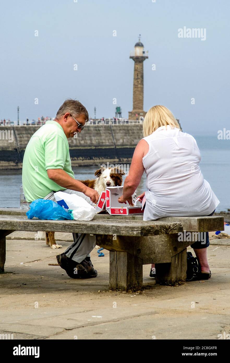 Seaside fish & chips (Whitby Stock Photo - Alamy