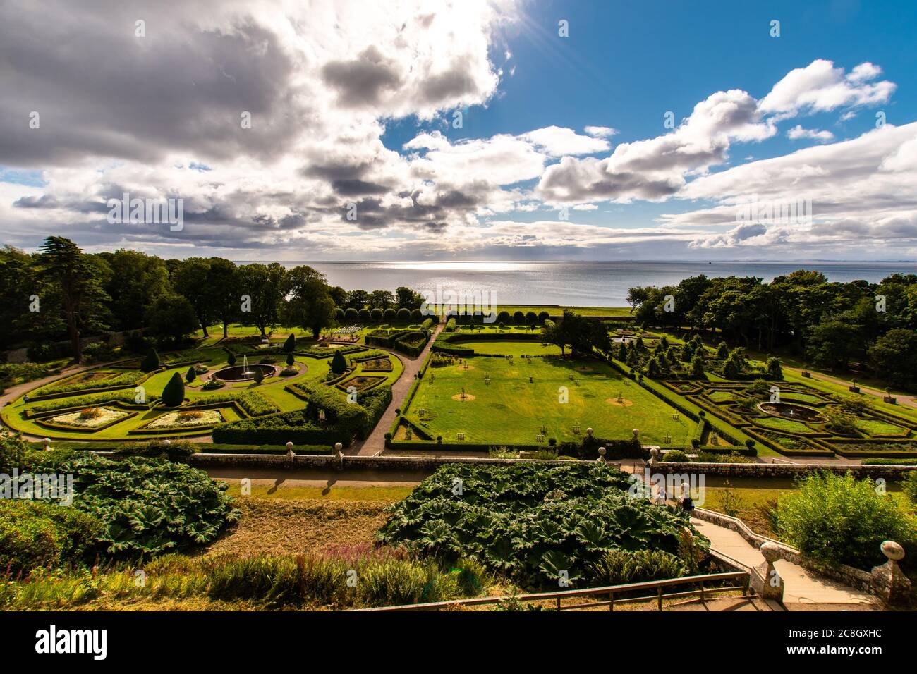 View of the beautiful Dunrobin Castle in Golspie. Dunrobin Castle is ...