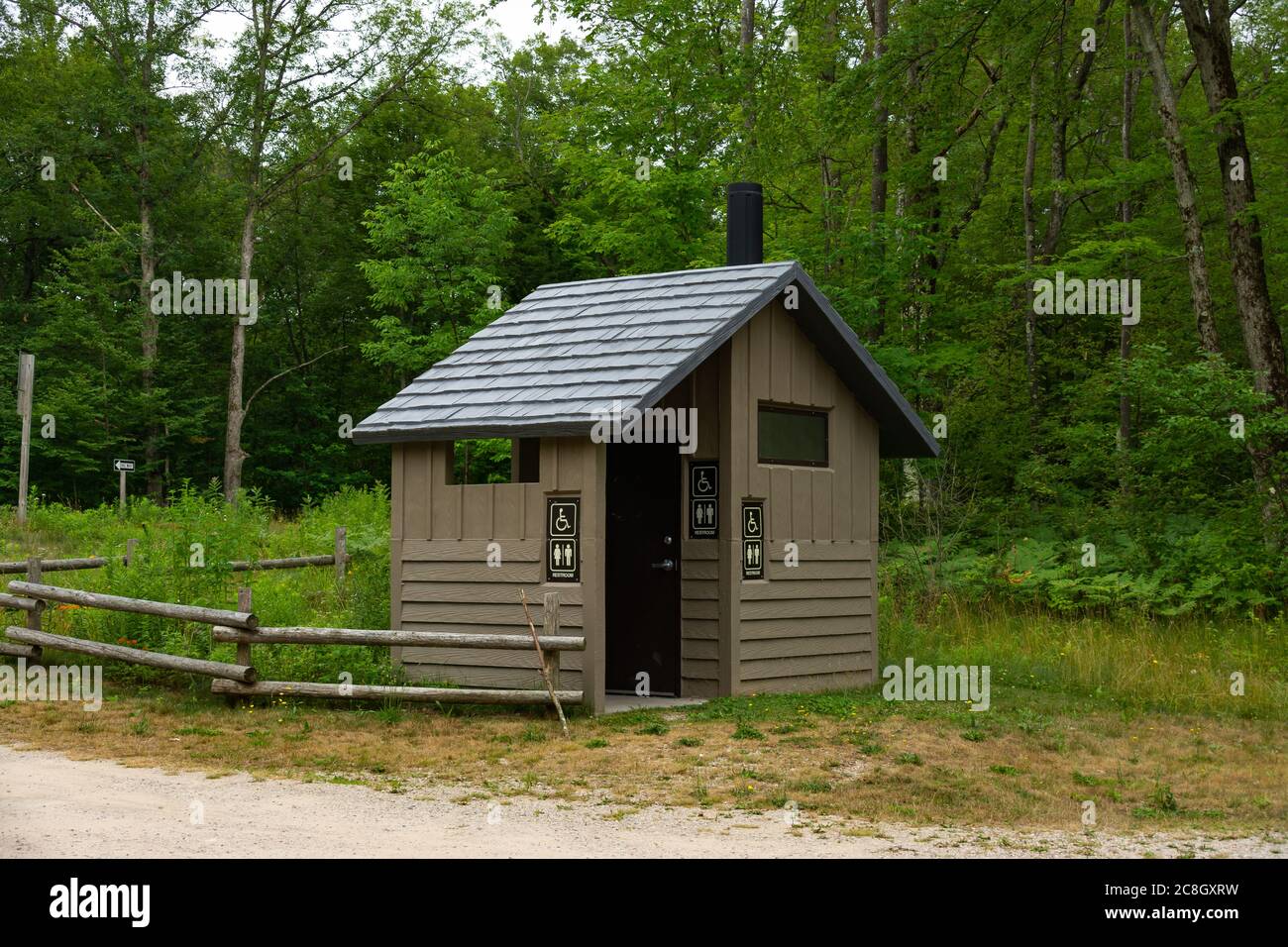 Restroom facility in the State Park. Huron Manistee National Forest ...
