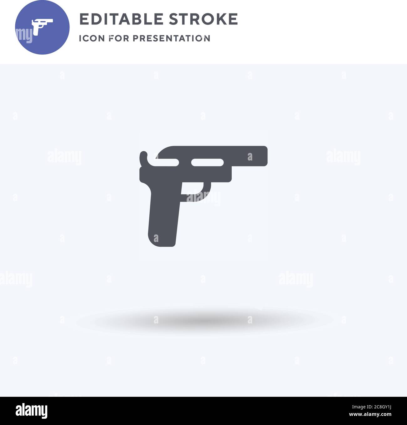 Gun icon vector, filled flat sign, solid pictogram isolated on white ...