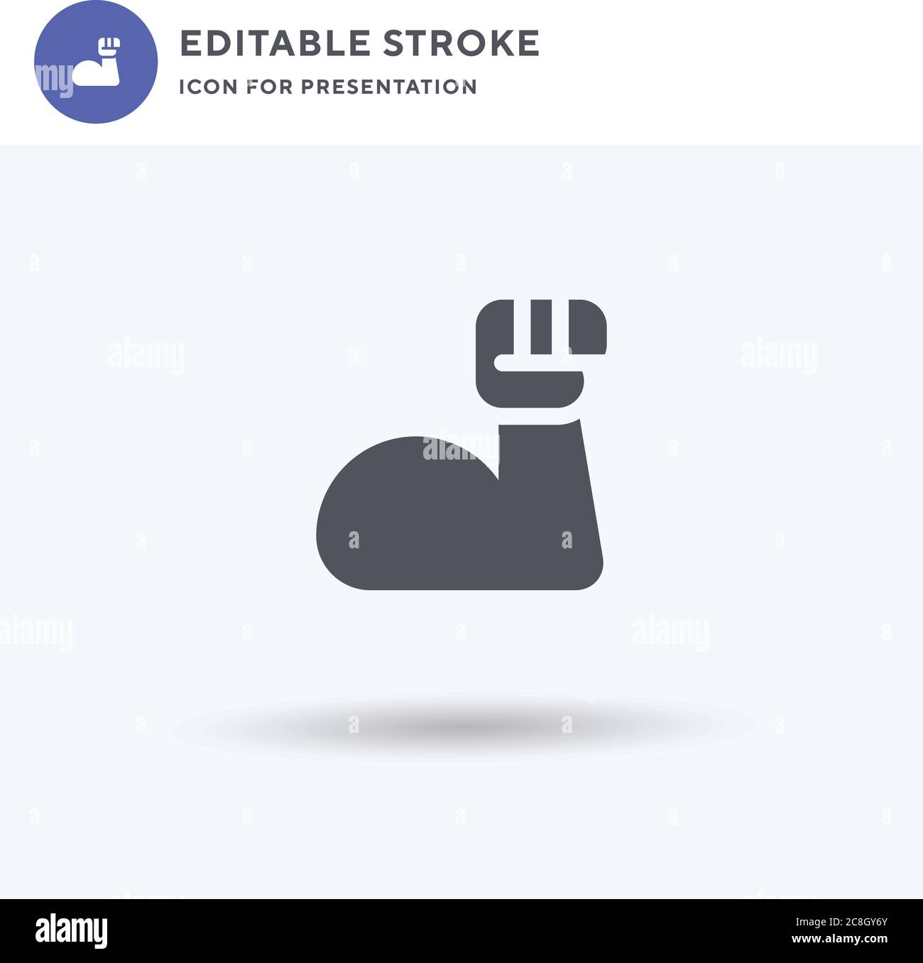 Muscle icon vector, filled flat sign, solid pictogram isolated on white ...