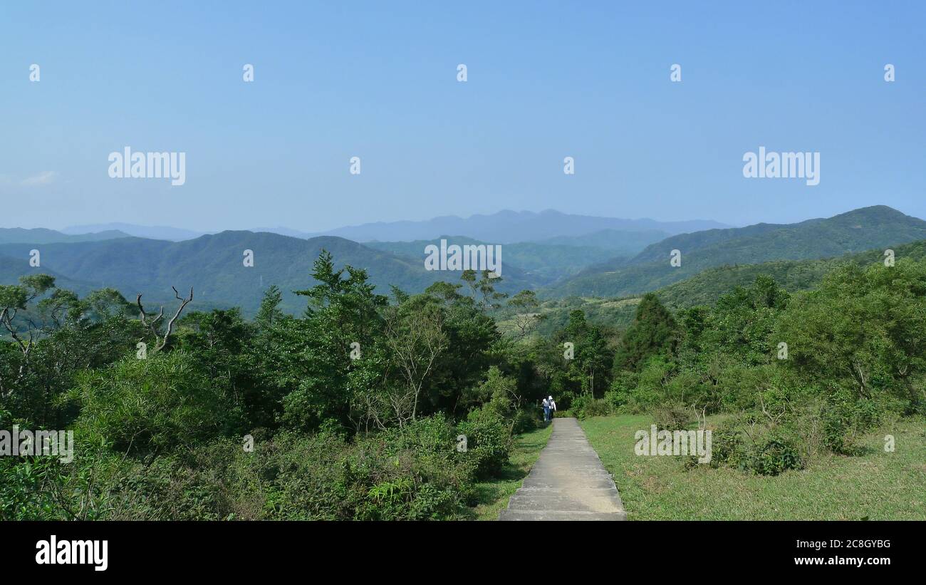 Climbing up to the grassland of Taoyuan Valley at Taiwan Stock Photo ...