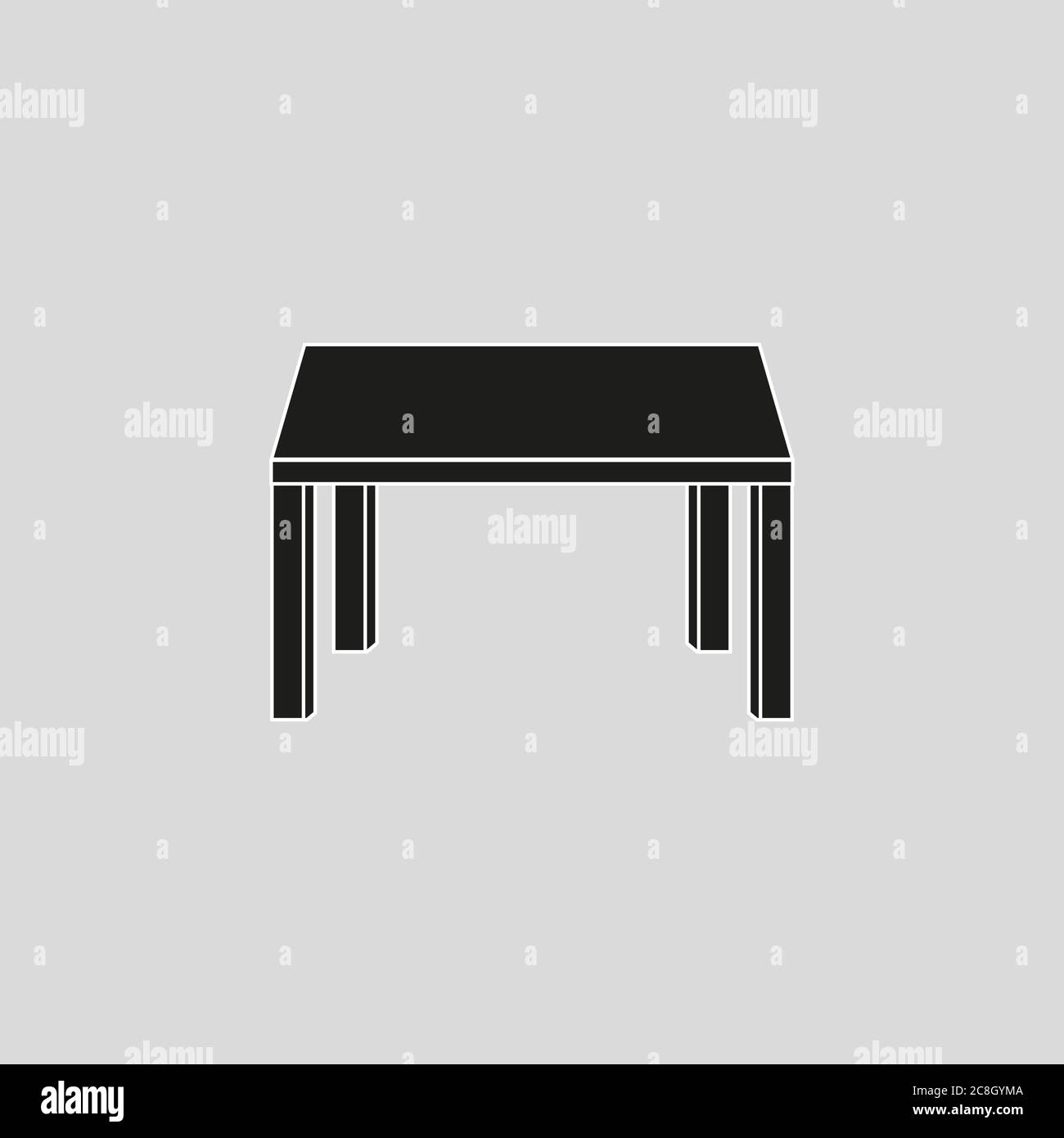 Table icon in flat style isolated on grey background. For your design ...
