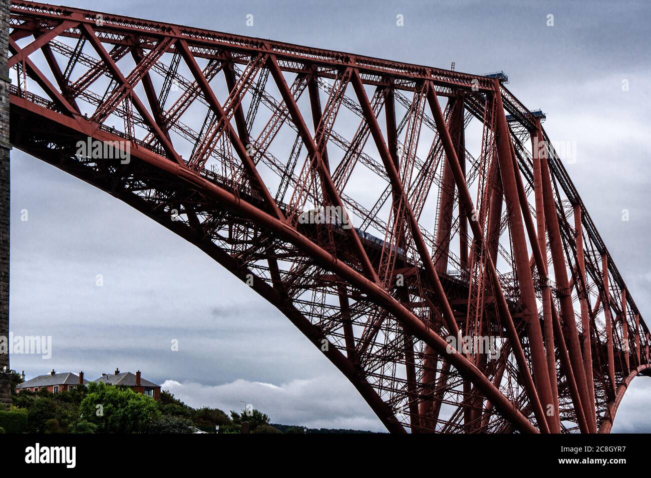 Edinburgh, SCOTLAND: Beautiful view of the railway bridge "Firth of ...