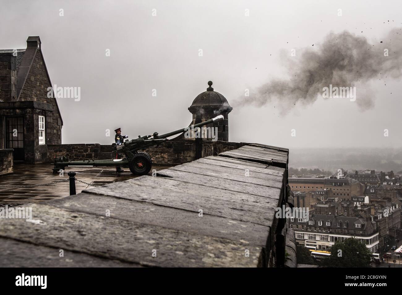 Edinburgh castle clock tower hi-res stock photography and images - Alamy
