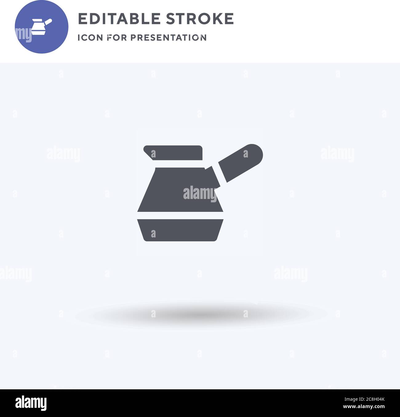 Turkish Coffee icon vector, filled flat sign, solid pictogram isolated ...