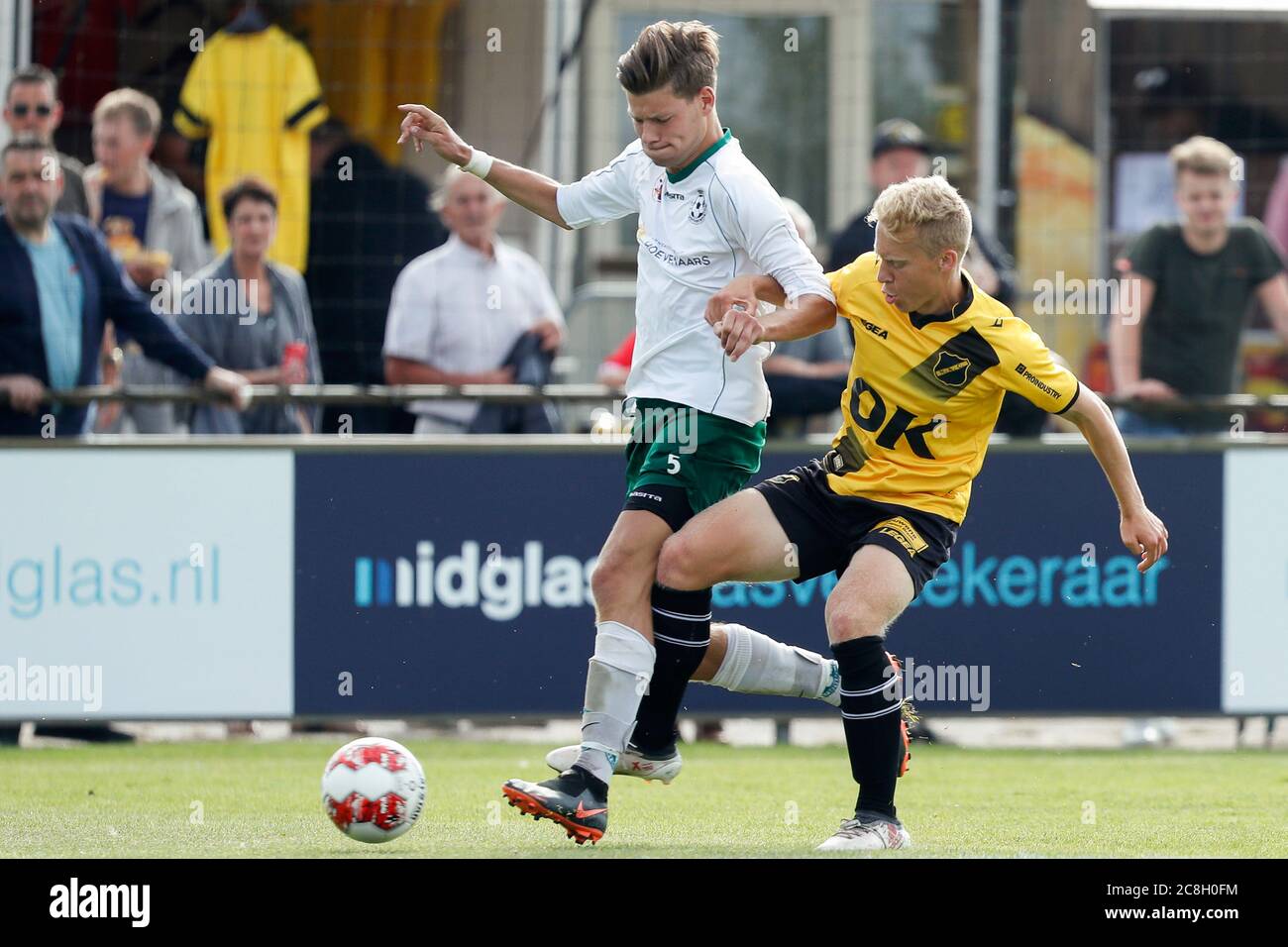 ZUNDERT, NETHERLANDS - JULY 24: L-R Bram Kerstens of BSC Roosendaal and ...