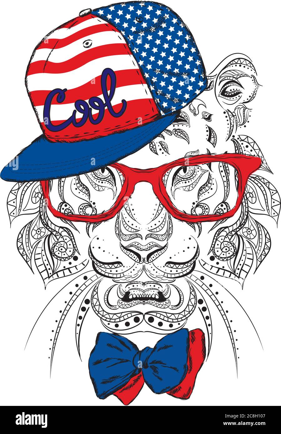 Tiger wearing glasses Stock Vector Images - Alamy