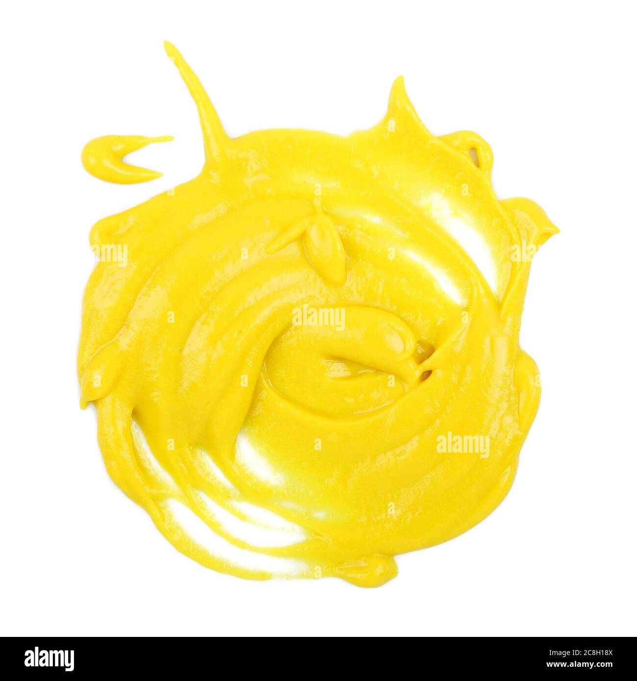 macro of mustard on white background Stock Photo - Alamy