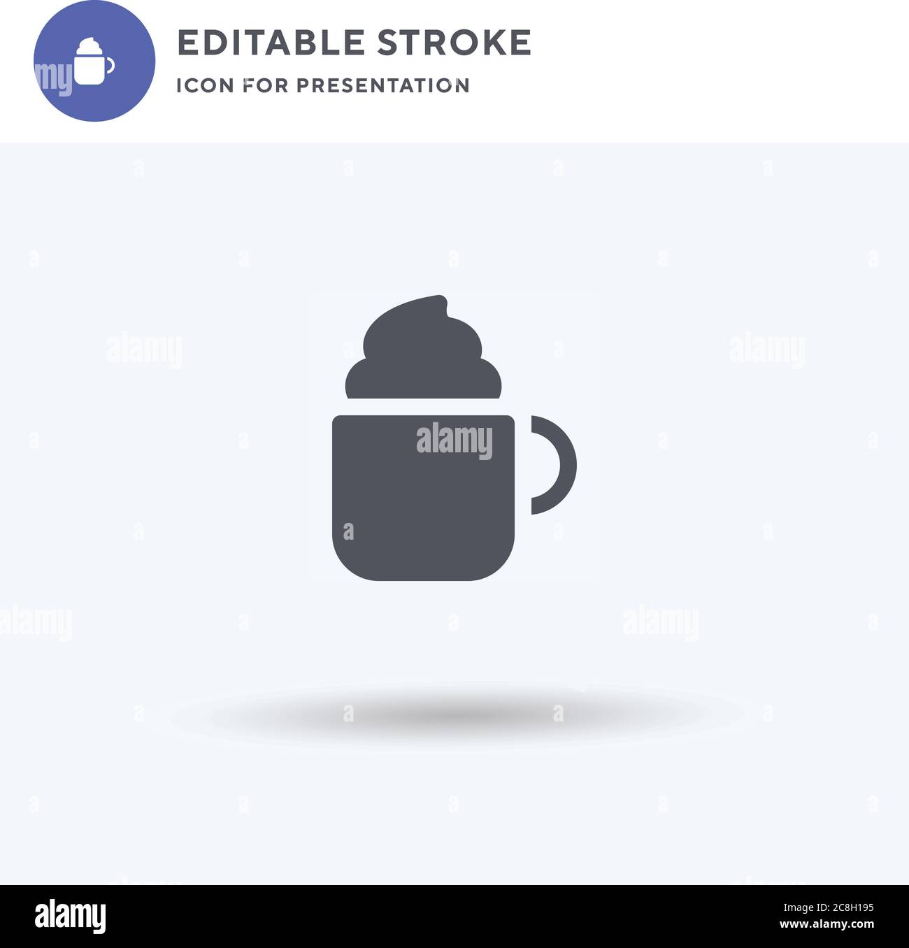 Creamy icon vector, filled flat sign, solid pictogram isolated on white ...