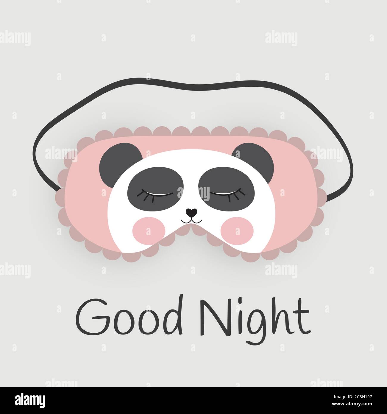 Good Night Abstract Background with Funny Sleeping Mask. Vector ...