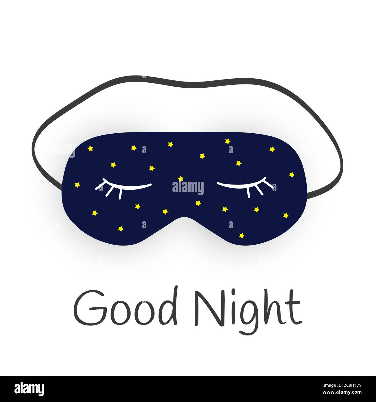 Good Night Abstract Background with Funny Sleeping Mask. Vector ...