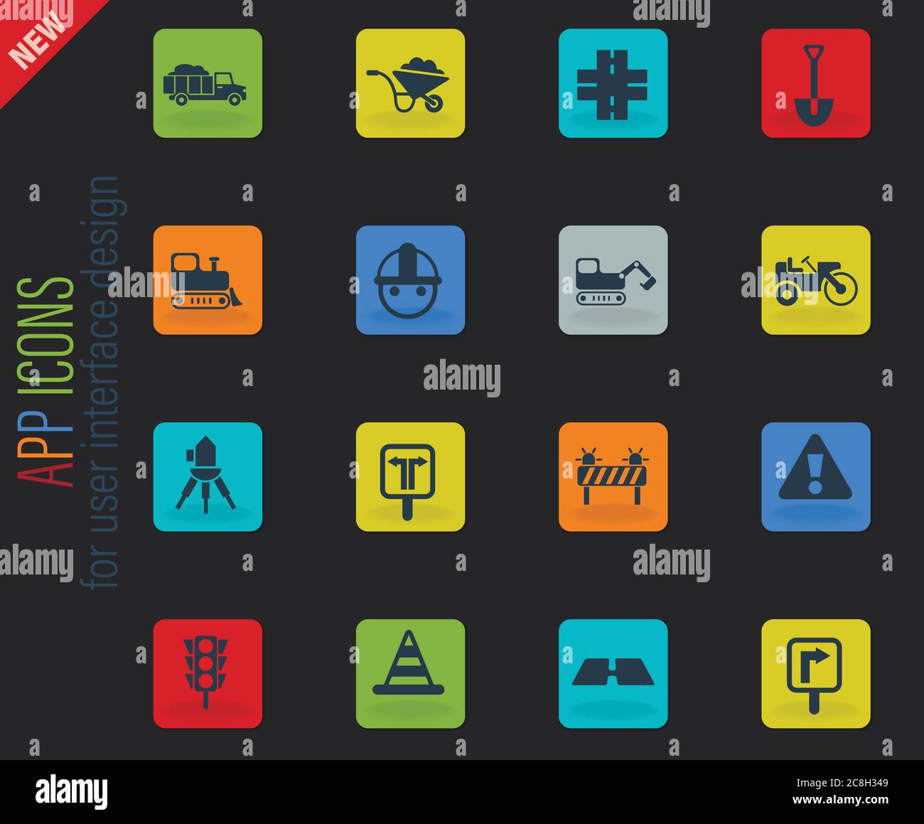 road repairs icon set Stock Vector Image & Art - Alamy